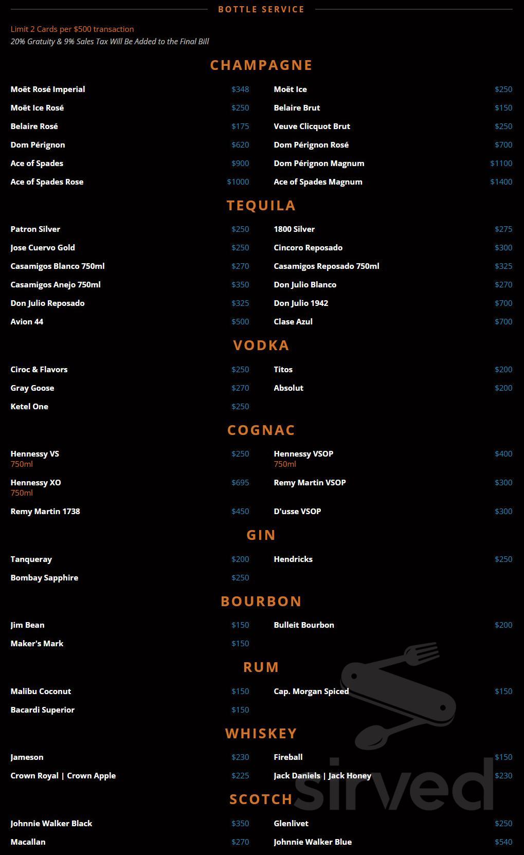 Menu for The Society Restaurant & Lounge in Silver Spring, MD | Sirved