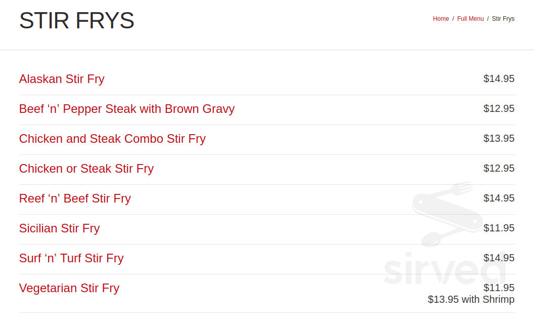 DeRango's Pizza Delivery menu in Racine, Wisconsin, USA