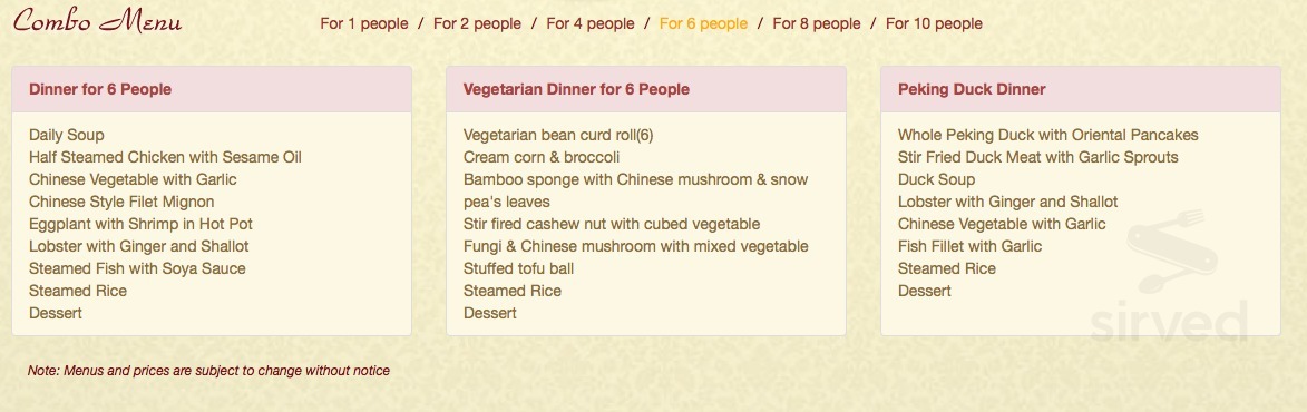 Restaurant Chinatown Kim Fung menu in Montreal, Quebec H2Z 1Y6, Canada