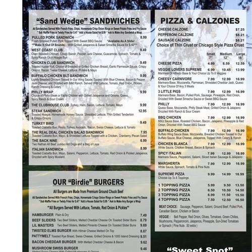Twisted Elms Golf Club menu in Dalhart, Texas, USA