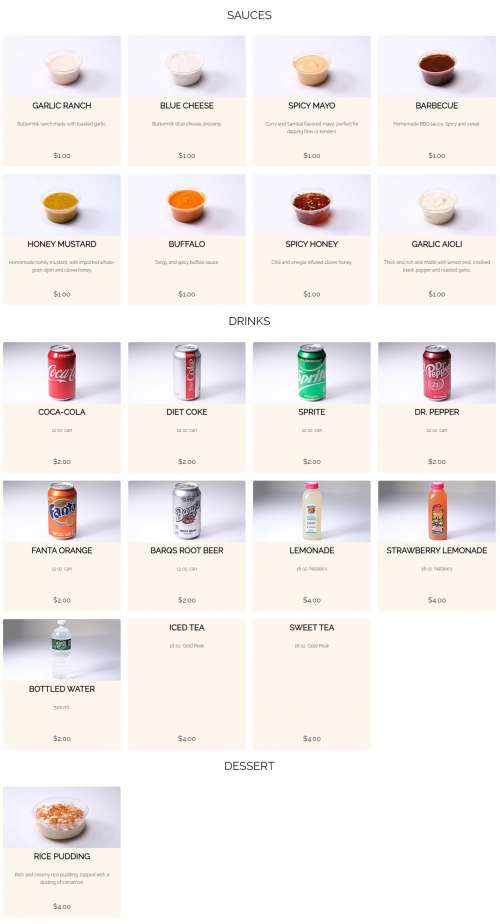 Redcrest Fried Chicken menu in Brooklyn, New York, USA