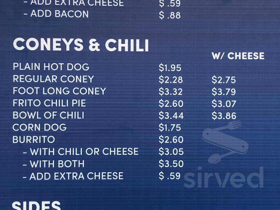 Southside Drive-In menus in Tahlequah, Oklahoma, United States