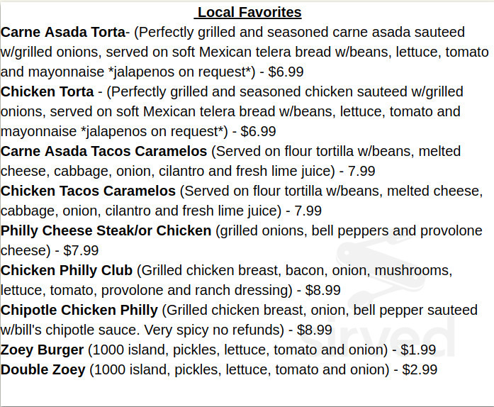 Verde Lea Market Deli & Grill menu in Cottonwood, Arizona, USA