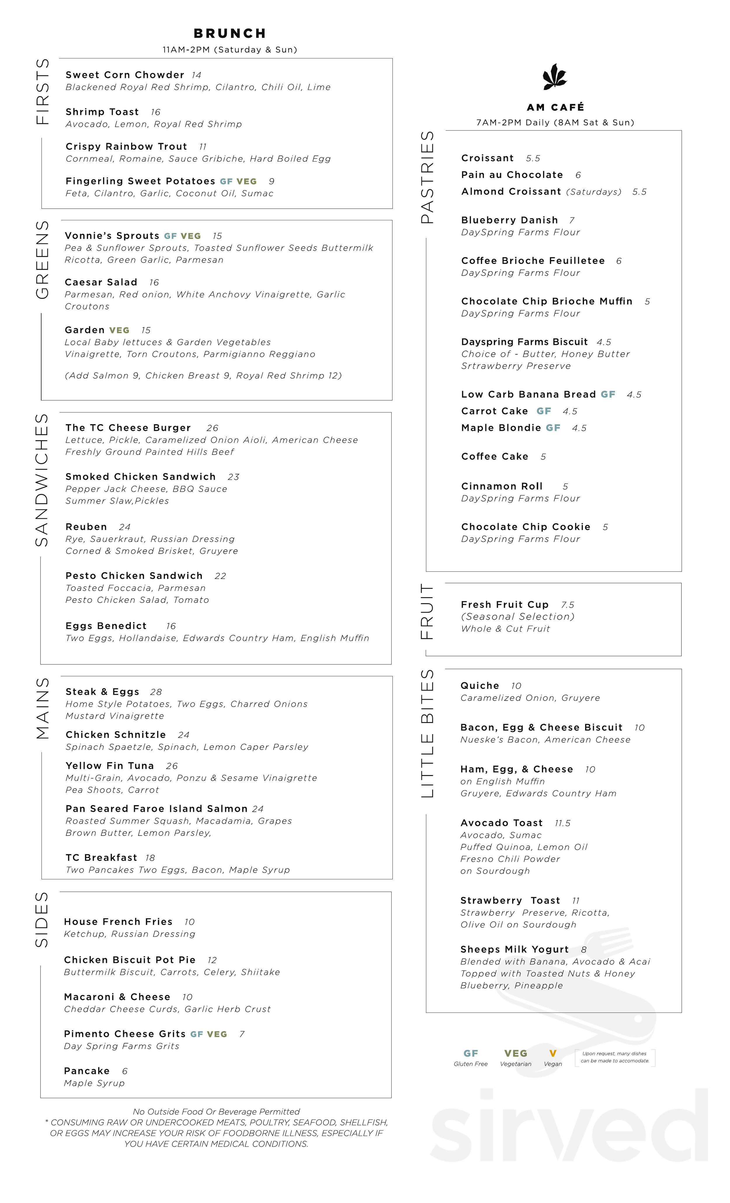 THE CHASTAIN - New American Bistro menu in Atlanta, Georgia, USA