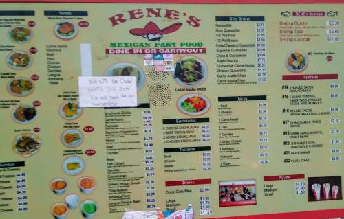 Rene's Restaurant menu in Wichita, Kansas, USA