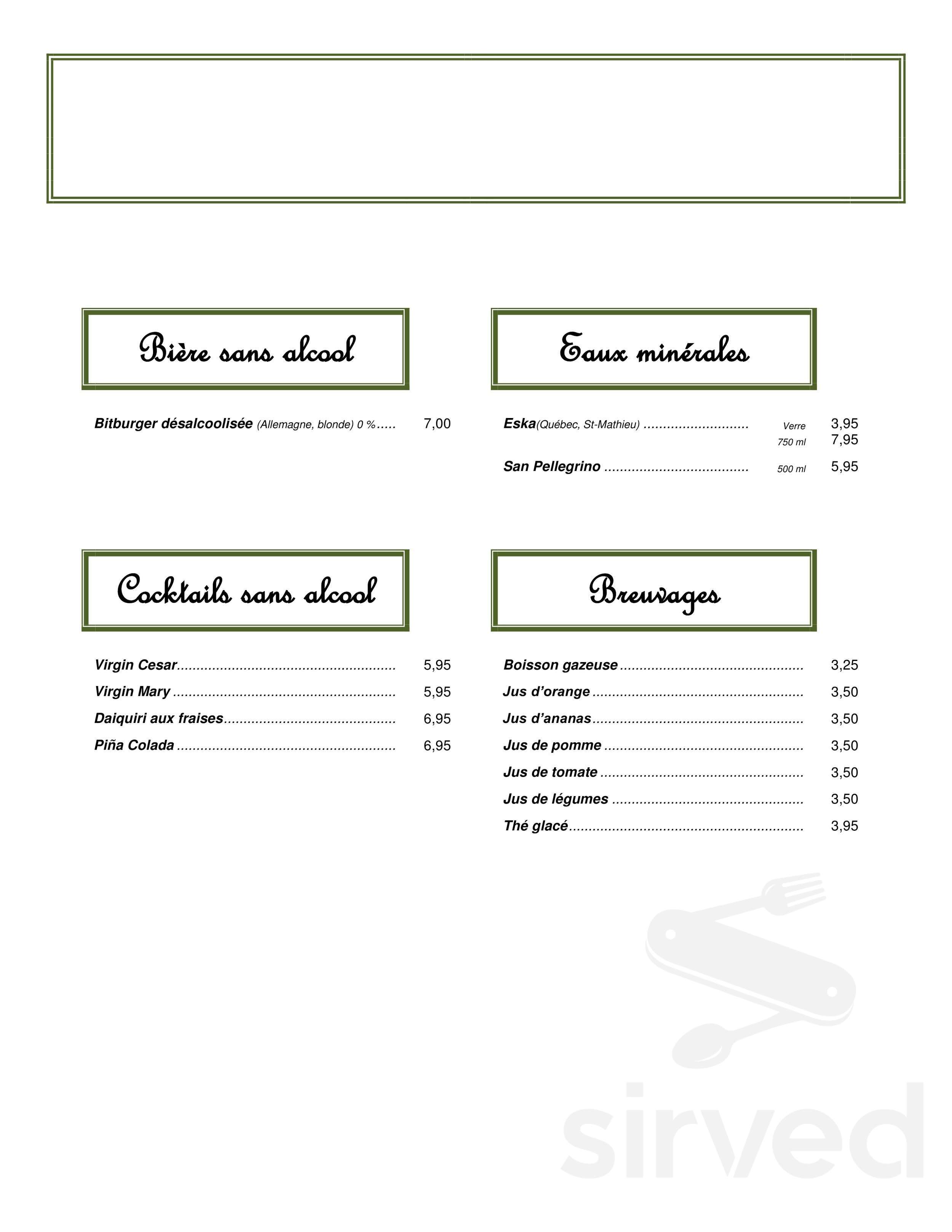 Maison Du Spaghetti Dupont Joliette menu in Joliette, Quebec, Canada