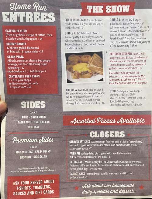 10th Inning Bar & Grill At Snowden Grove menu in Southaven, Mississippi ...