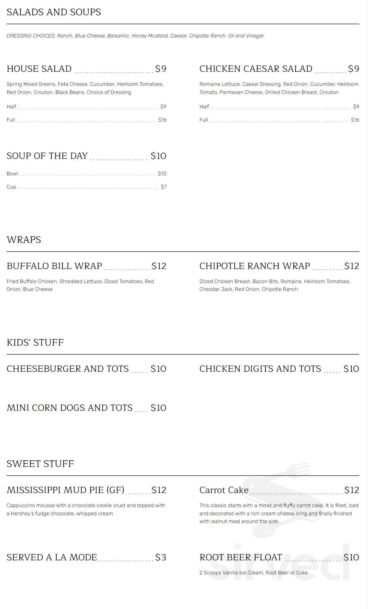 Stoney's Winter Park menu in Winter Park, Colorado, USA