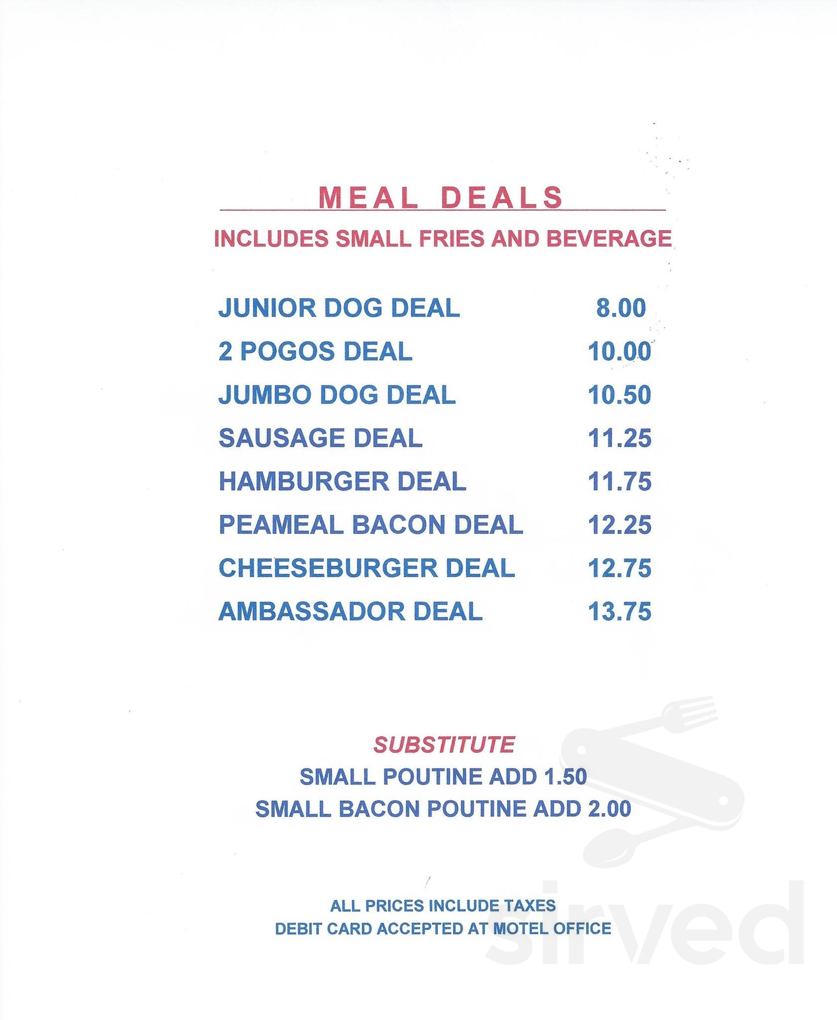 Ambassador Fries menus in Sault Ste. Marie, Ontario, Canada