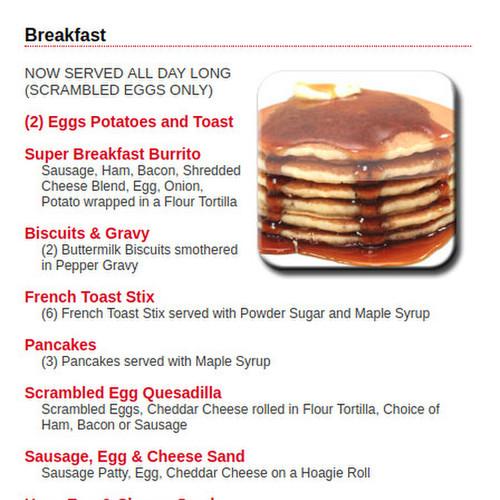 Kravers menu in Tooele, Utah, USA