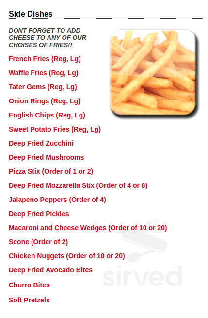 Kravers menu in Tooele, Utah, USA