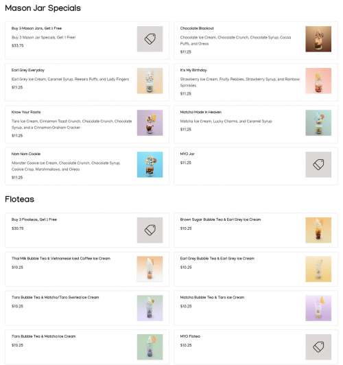 Surreal Creamery menu in New Brunswick, New Jersey, USA