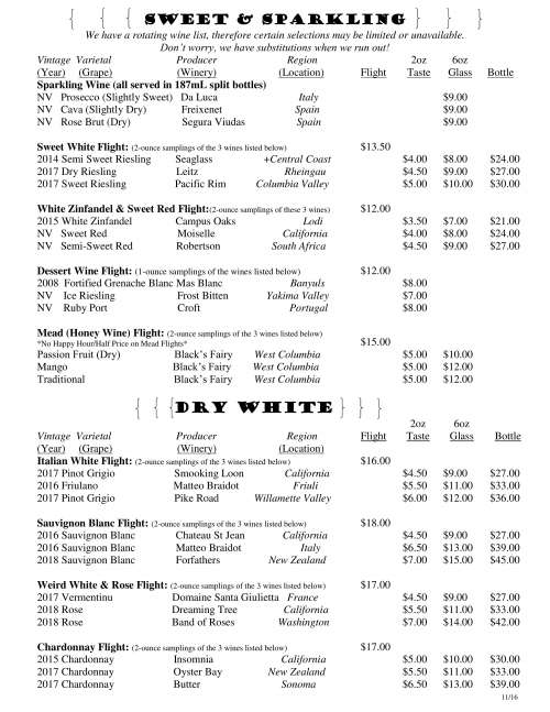 The Grape Taste Restaurant menu in Lake Jackson, Texas, USA