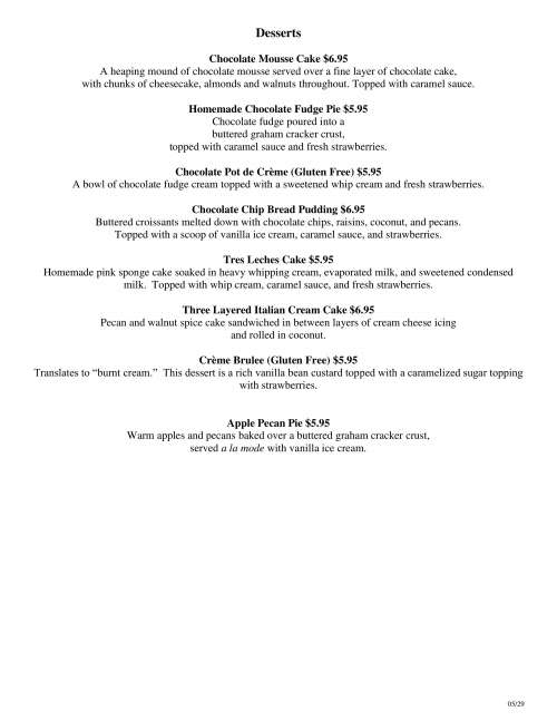 The Grape Taste Restaurant menu in Lake Jackson, Texas, USA