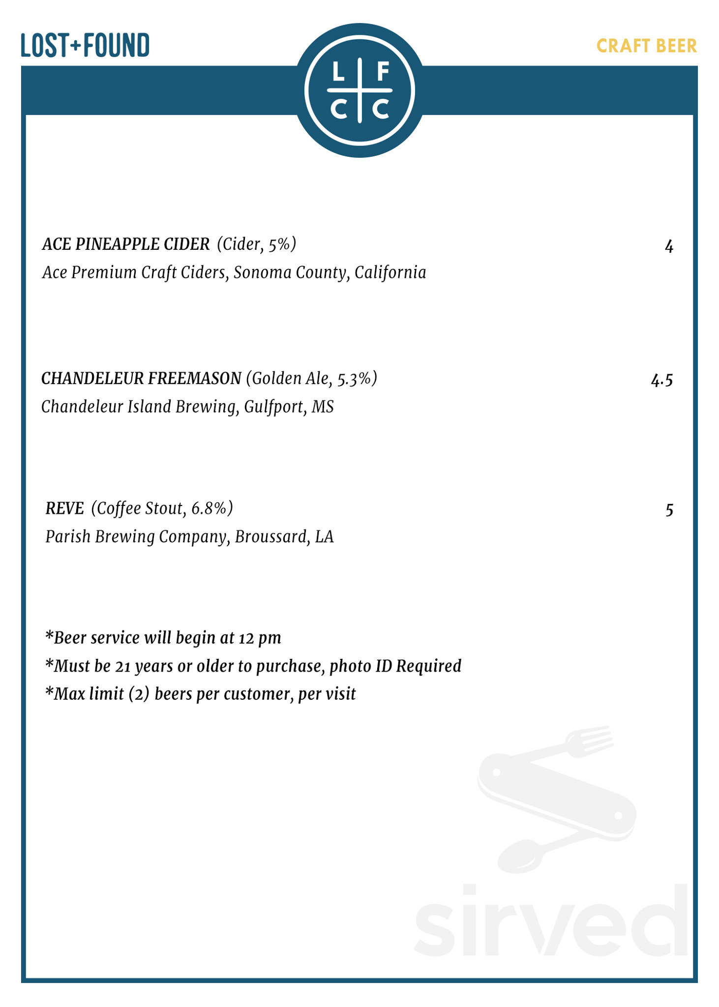 Lost + Found Coffee Company menus in Tupelo, Mississippi, United States