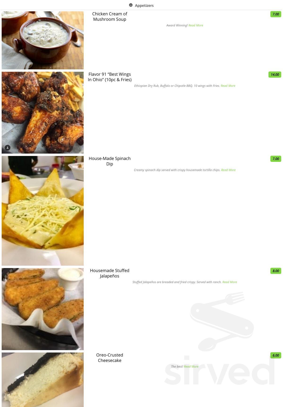 Flavor 91 Bistro menu in Whitehall, Ohio, USA