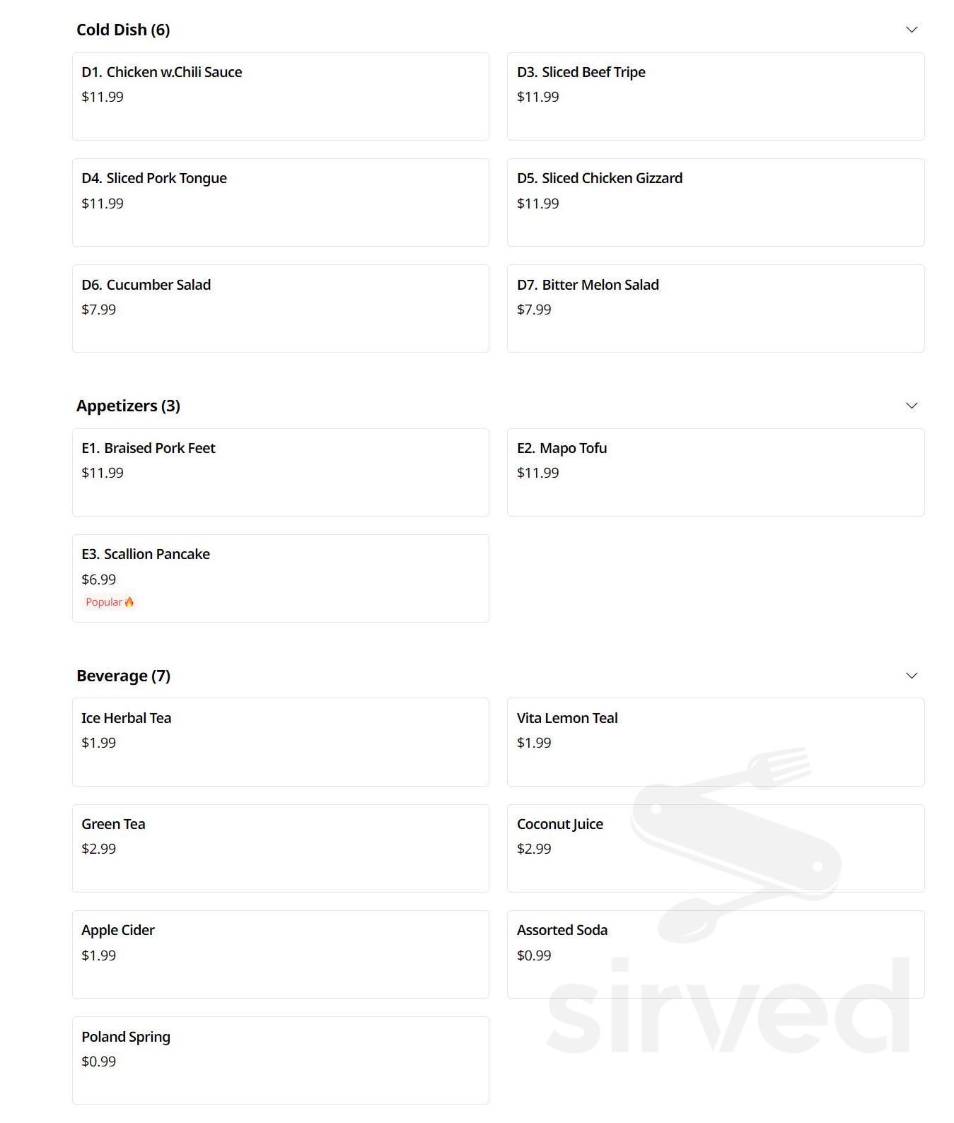 Burp Bowl Cafe menu in New York, New York, USA