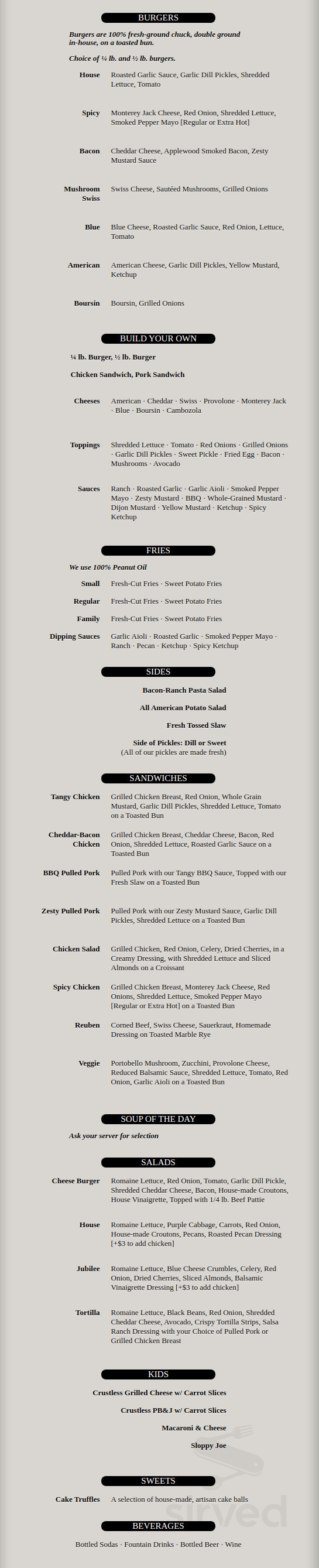 Fizz Burgers & Bottles menu in Wichita, Kansas, USA