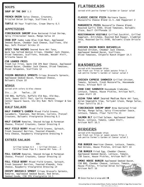 Altland House of York menu in York, Pennsylvania, USA