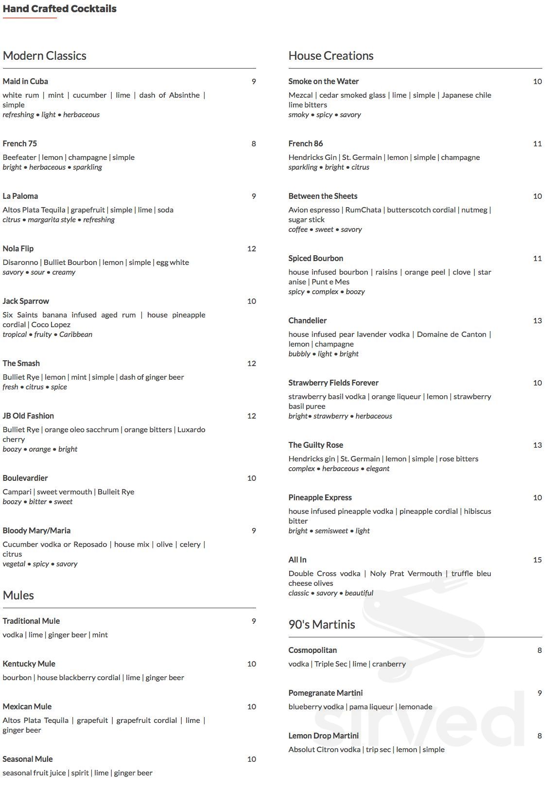 J.Baldwin's Restaurant menu in Clinton Twp, Michigan, USA