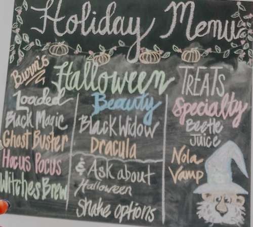 Burn Nutrition menu in Auburn, Alabama, USA