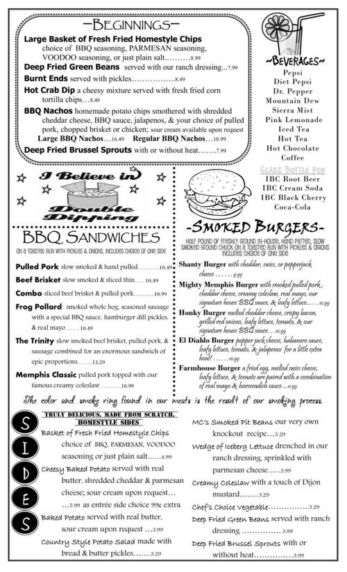 RED SHANTY BBQ & CAFE menu in Higginsville, Missouri, USA