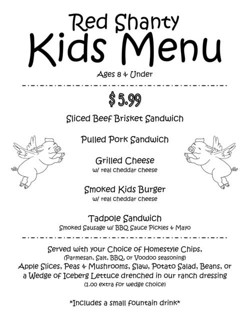 RED SHANTY BBQ & CAFE menu in Higginsville, Missouri, USA