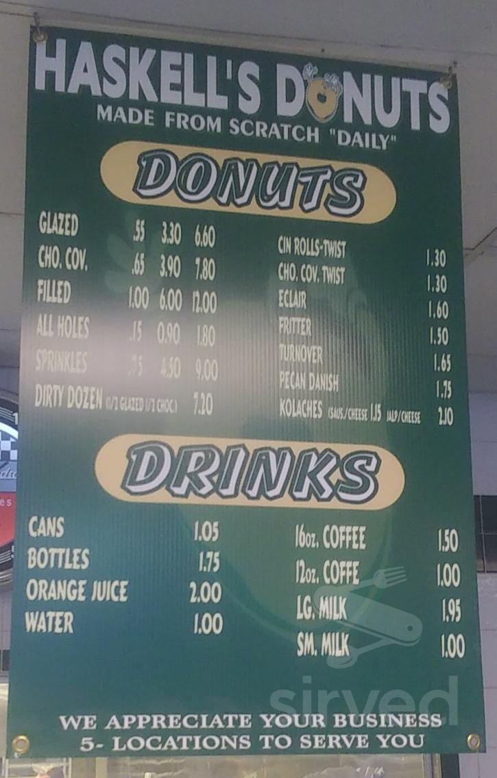 Haskell Donuts menus in West Monroe, Louisiana, United States