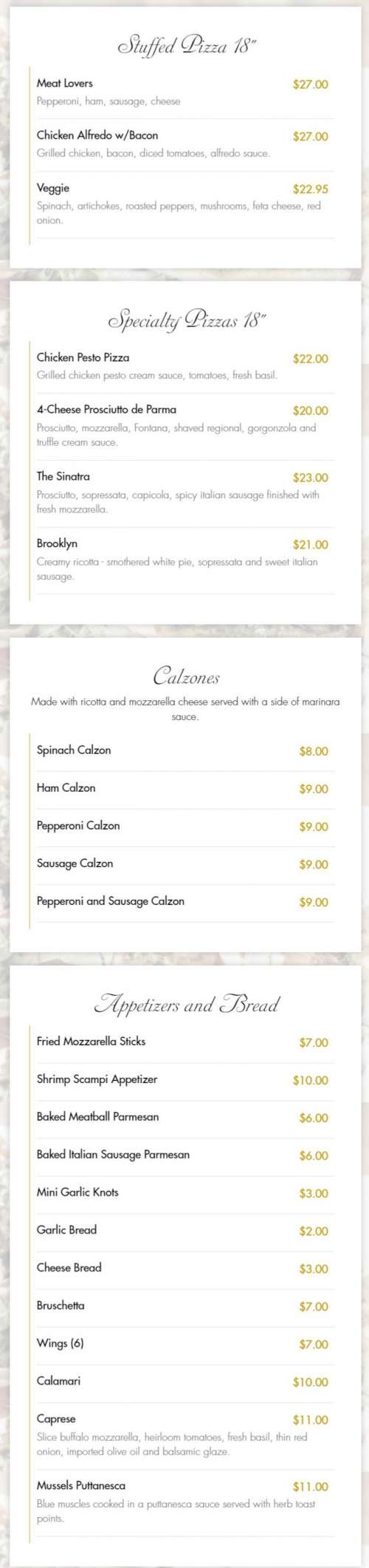 Mo's Italia Express menu in Cedar Hill, Texas, USA