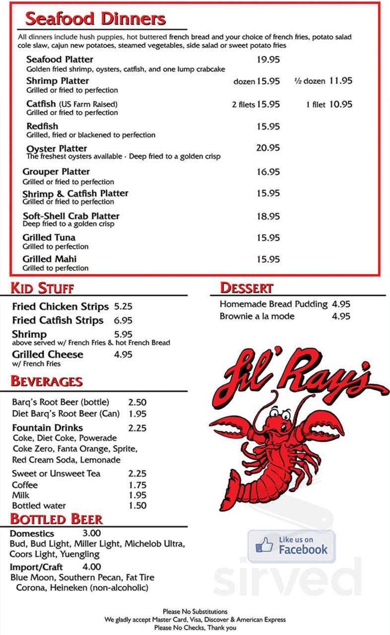 Lil' Ray's Restaurant menu in Long Beach, Mississippi, USA