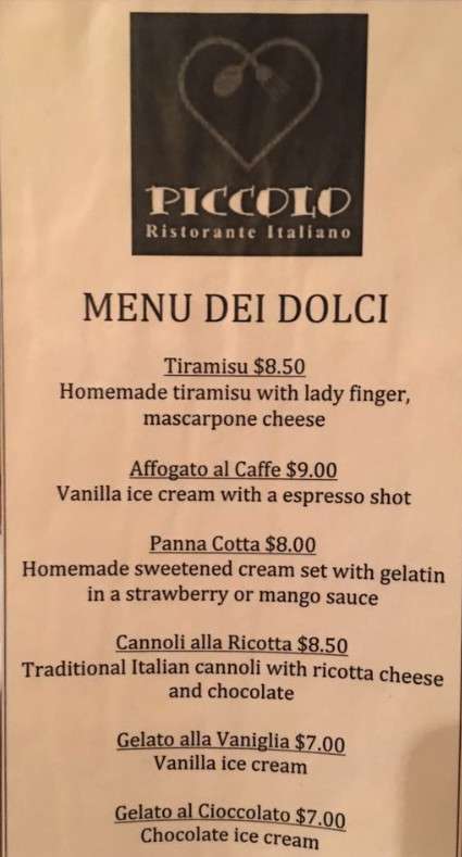 La Stanza Cucina Italiana menu in Menlo Park, California, USA