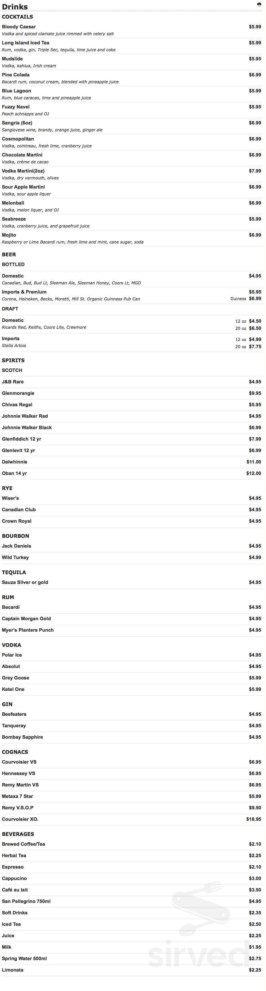 Menu for Remezzo Italian Bistro in Scarborough, ON | Sirved