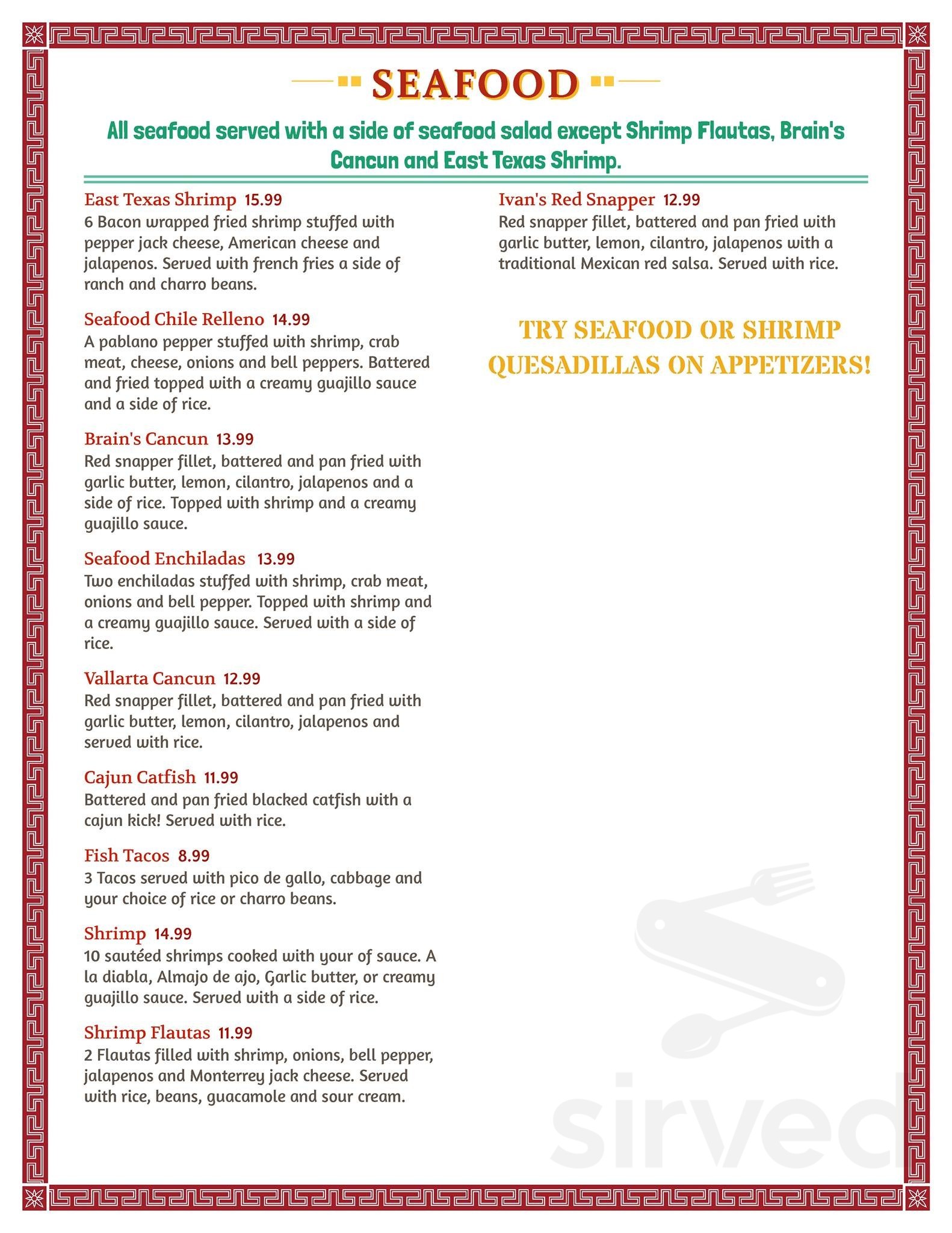 Jocelyn's Mexican Grill menus in Longview, Texas, United States