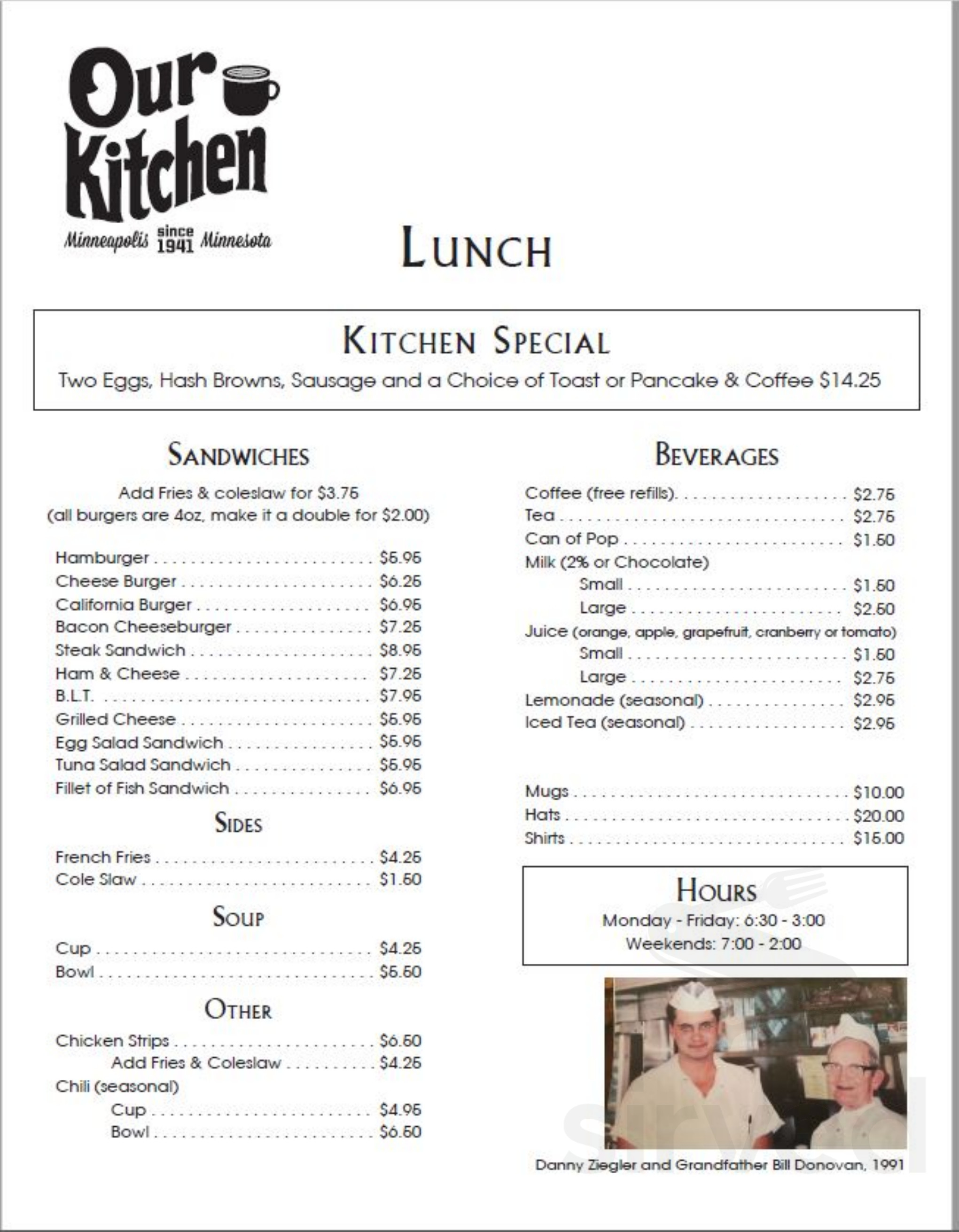 Our Kitchen menu in Minneapolis, Minnesota, USA