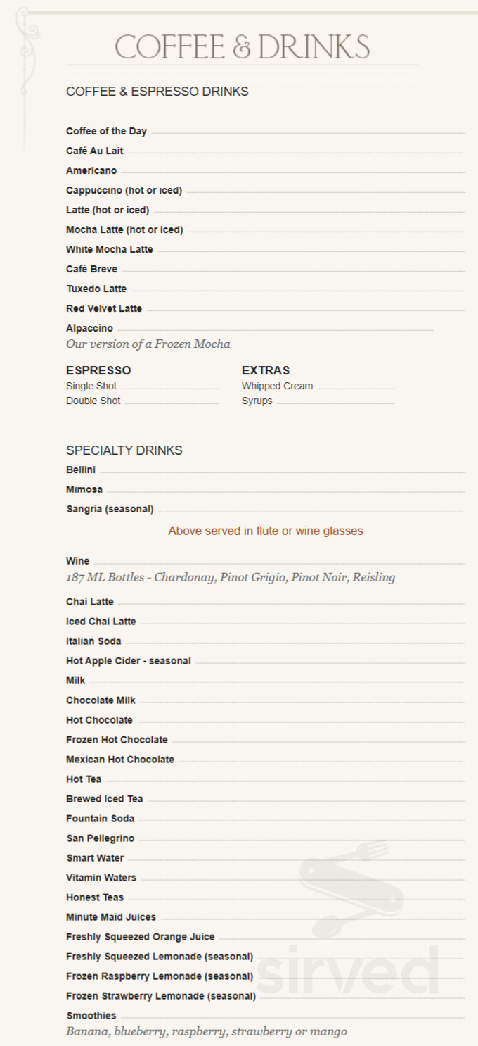 Menu for City Coffee & Creperie in Clayton, MO | Sirved