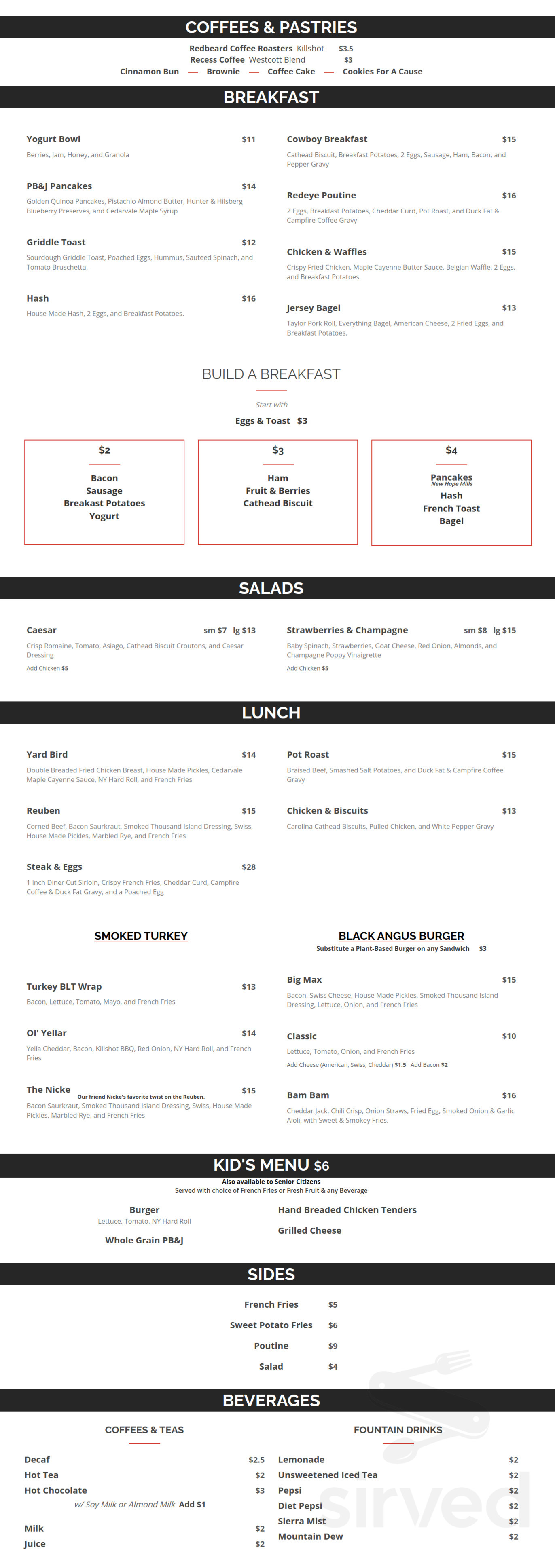 Brewer Union Cafe menu in Brewerton, New York, USA