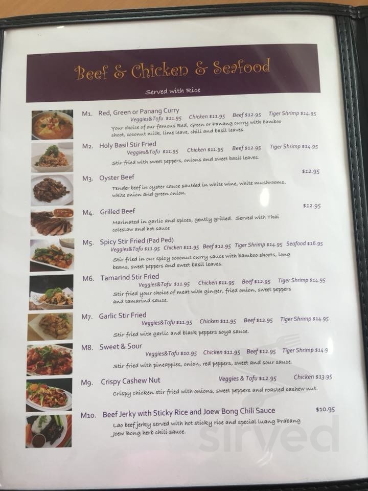 Menu - Concord ON's Arroy Thai Restaurant | Sirved