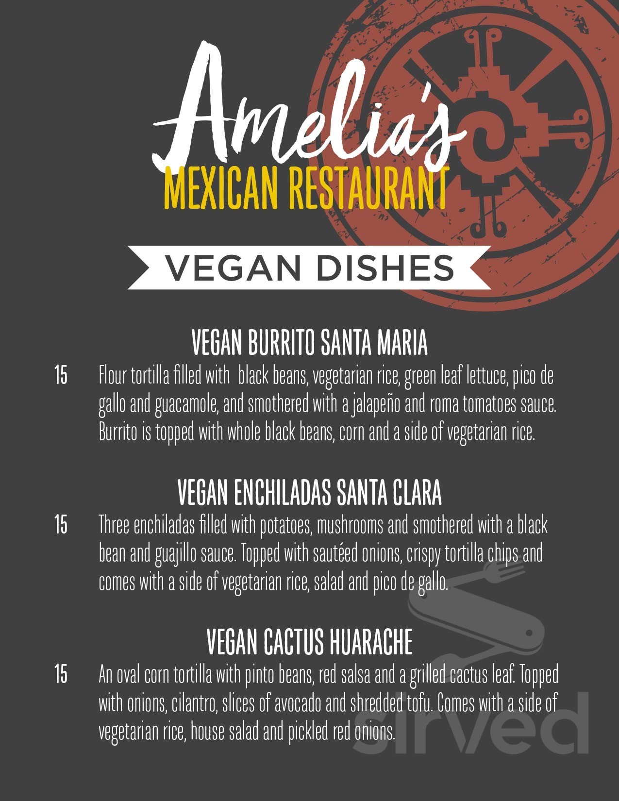 Amelia’s Food Cart menus in Portland, Oregon, United States