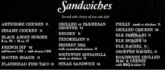 The Drake menus in Burlington, Iowa, United States