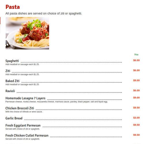 Lisa's Family Pizzeria menu in Melrose, Massachusetts, USA