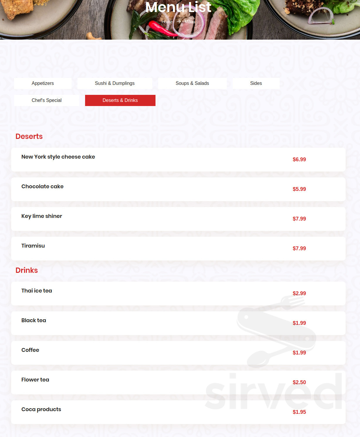 Infusion Bar & lounge menus in Little Rock, Arkansas, United States