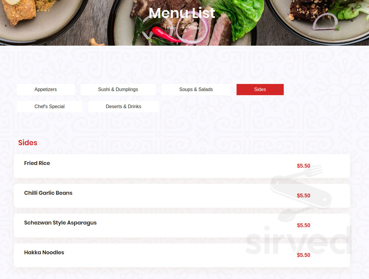 Infusion Bar & lounge menus in Little Rock, Arkansas, United States