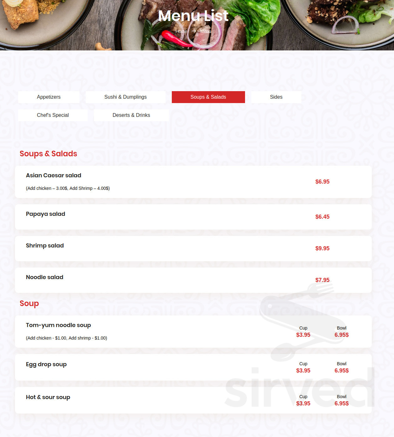 Infusion Bar & lounge menus in Little Rock, Arkansas, United States