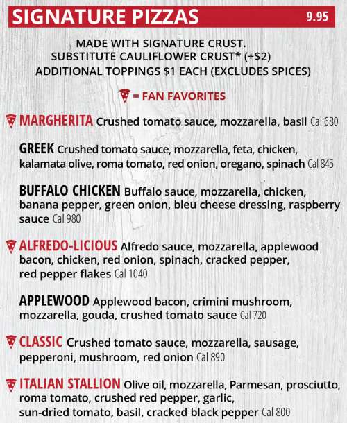 Smokin' Oak Wood-Fired Pizza menu in Grand Junction, Colorado, USA