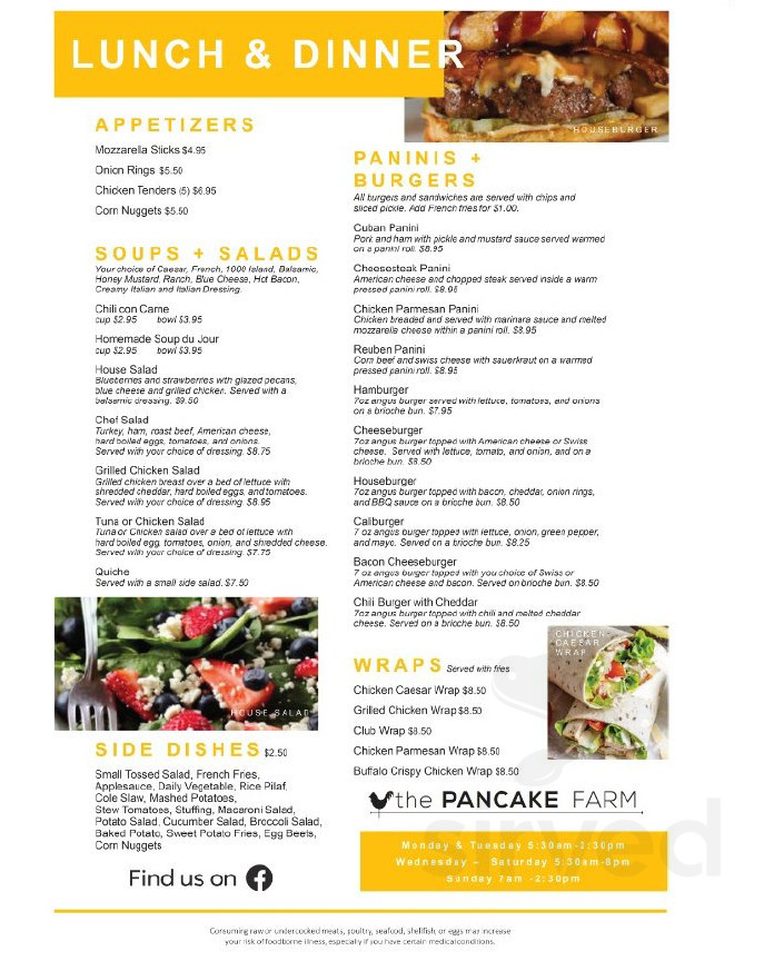 Pancake Farm menus in Ephrata, Pennsylvania, United States