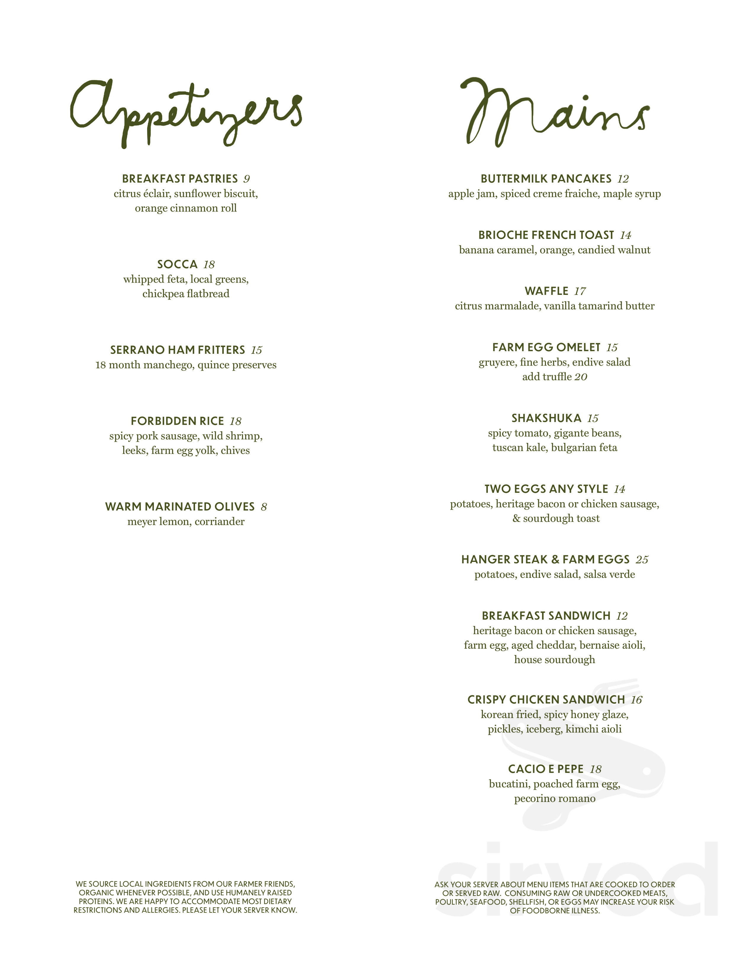 Menu for Madam in Birmingham, MI | Sirved