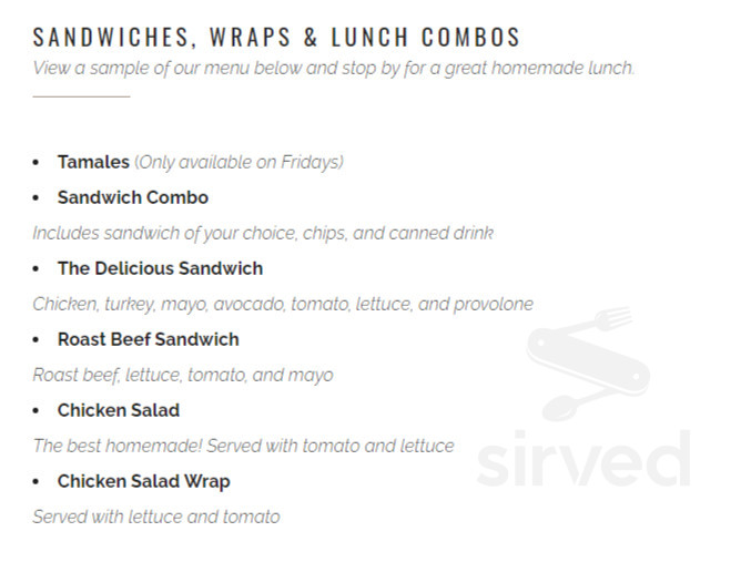 Menu - Alabaster AL's Delicious Bakery | Sirved