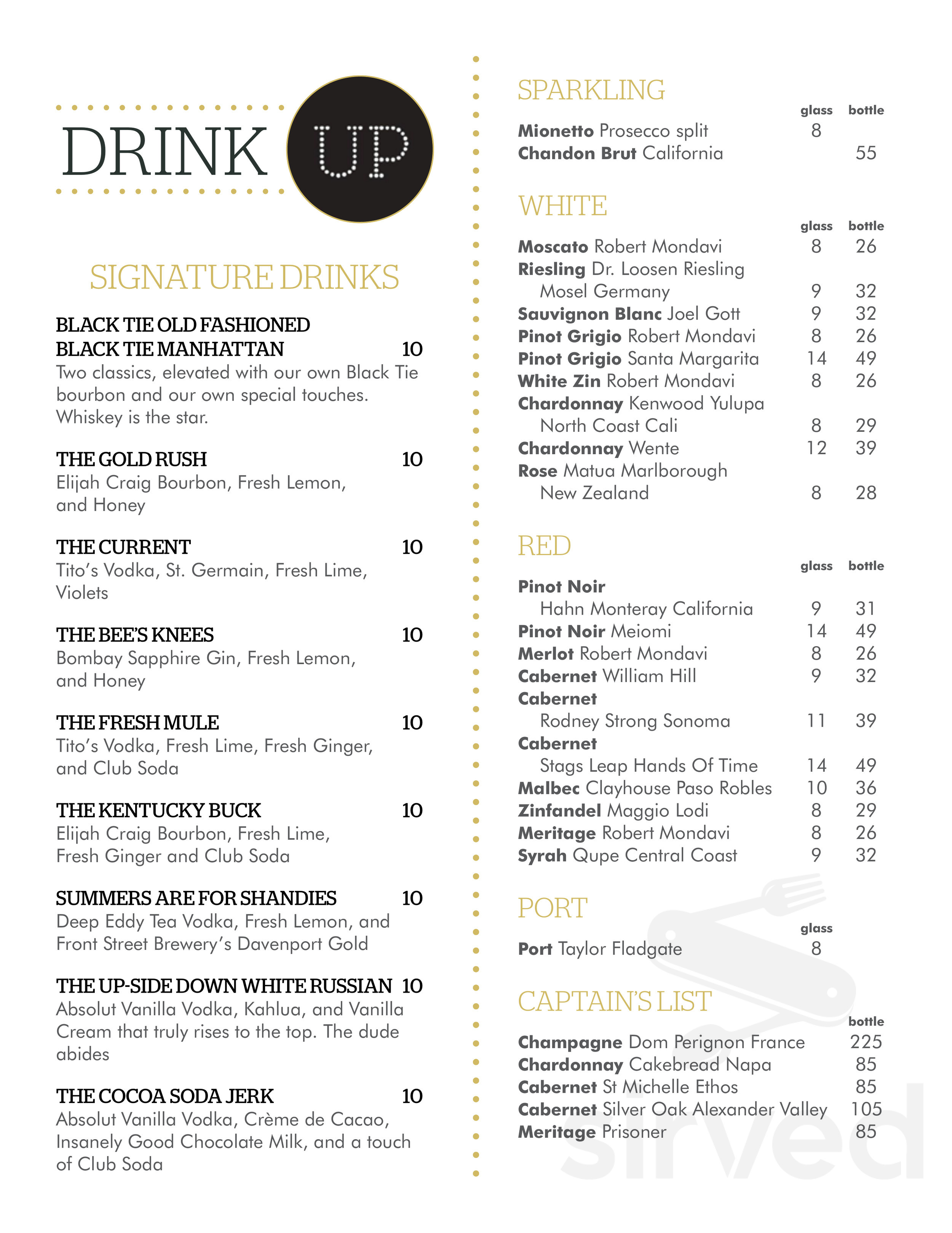 Menu for UP Skybar & Lounge in Davenport, IA | Sirved