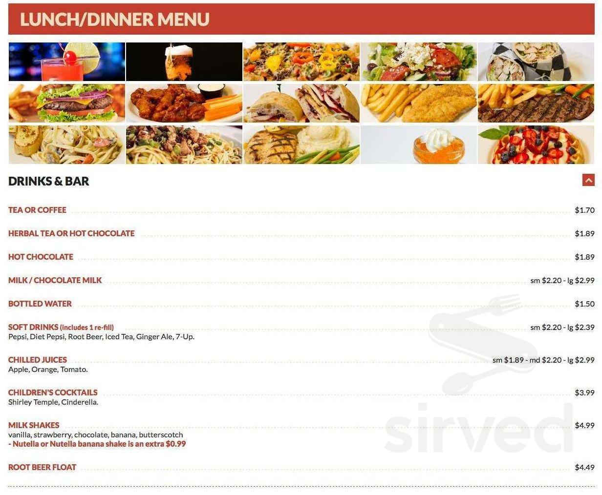 Johnny's Restaurant menu in Aylmer, Ontario, Canada