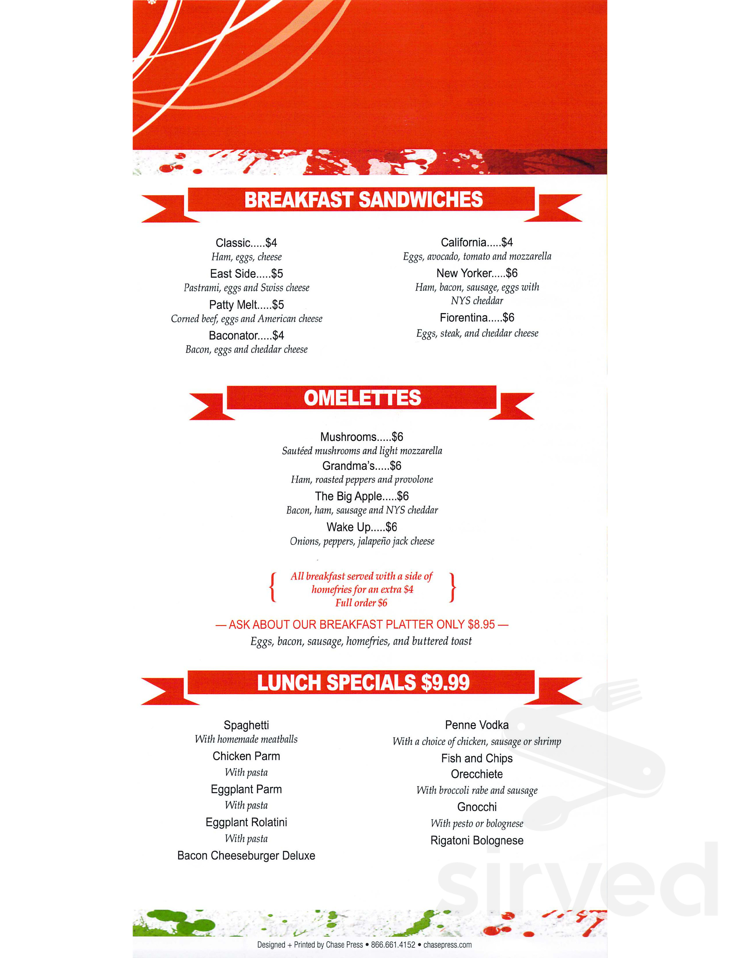 Mangia & Bevi Deli Restaurant menu in Poughkeepsie, New York, USA